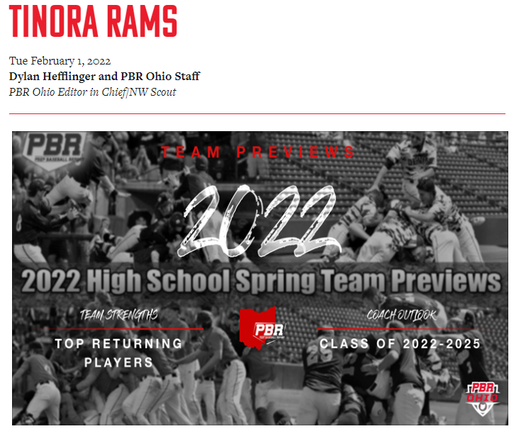 2022 Tinora baseball preview by PBR Ohio – Tinora Rams Live